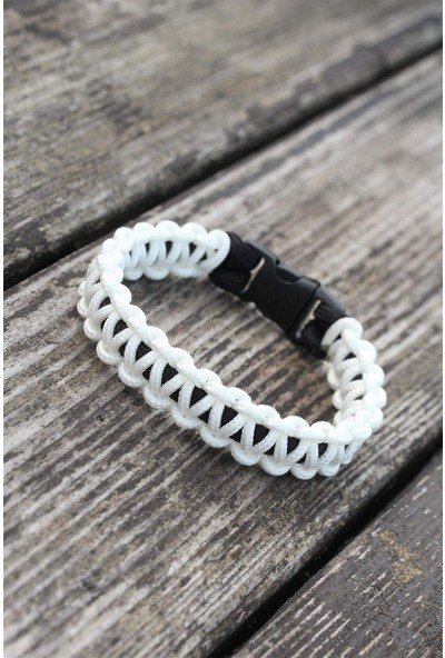 Bkmc Beyaz Parakord Erkek Bileklik