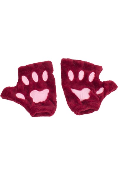 Bordo Pati Tasarım Parmak Ucu Açık Eldiven Bordo Pati Tasarım Parmak Ucu Açık Eldiven