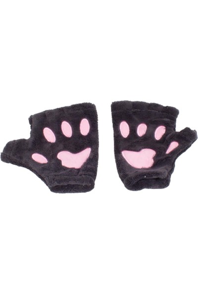 Füme Pati Tasarım Parmak Ucu Açık Eldiven Füme Pati Tasarım Parmak Ucu Açık Eldiven