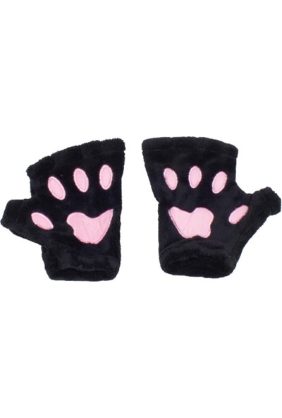 Siyah Pati Tasarım Parmak Ucu Açık Eldiven Siyah Pati Tasarım Parmak Ucu Açık Eldiven