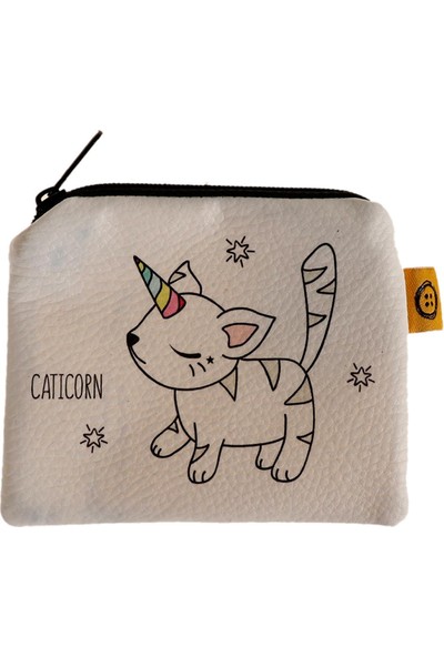 Kt-Caticorn Tasarım Süet Bozuk Para Cüzdanı Kt-Caticorn Tasarım Süet Bozuk Para Cüzdanı