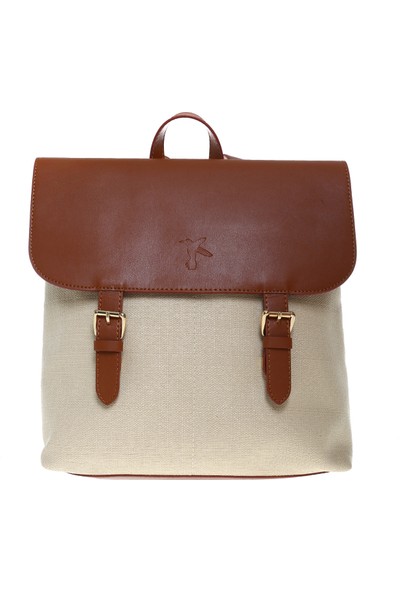 Fabrika Bej Kadın Sırt Çantası - KETEN-CALIBRE