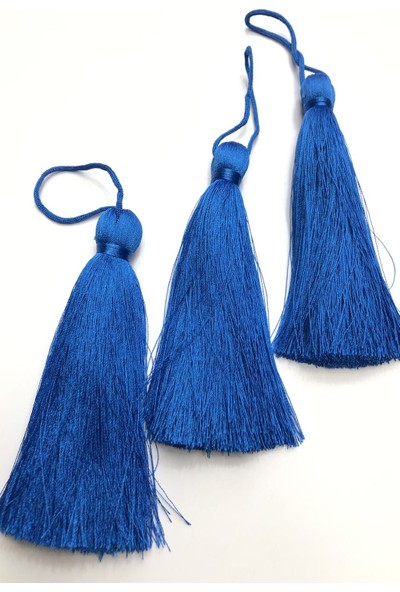 Hayalperest Boncuk Saks Mavi Tekli Püskül 10 cm 1 Adet