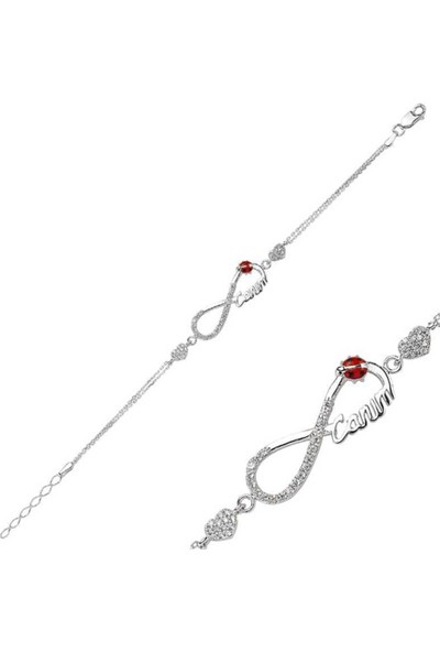 Gumush Gümüş Kalpli Sonsuzluk Canım Kadın Bileklik