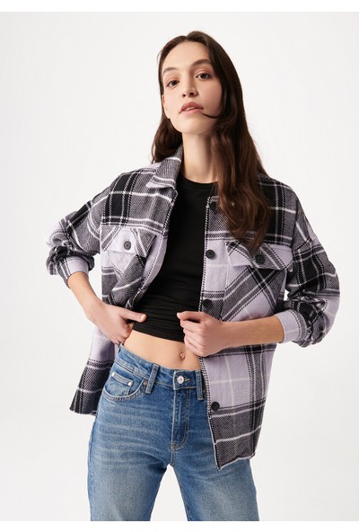 Mavi Kadın Kareli Lila Gömlek 1210021-80828