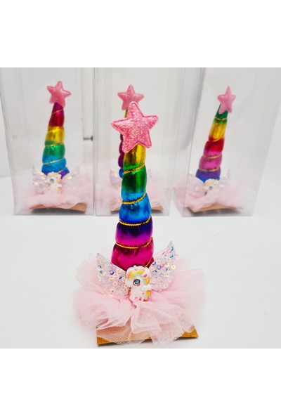 3 Boyutlu Renkli Boynuz Kız Çocuk Mandal Toka