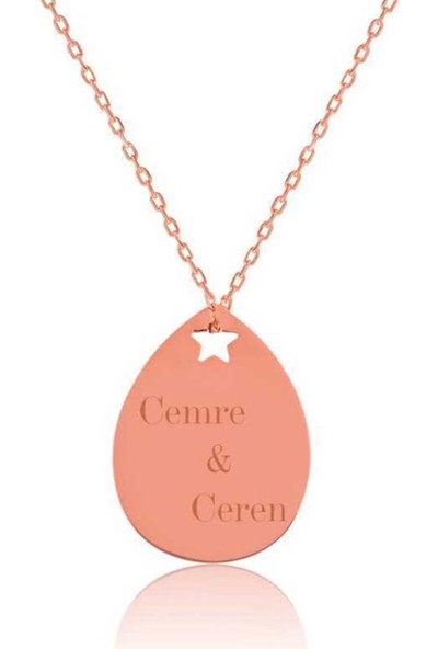 Gumush Gümüş Isimli Yıldızlı Damla Kolye Gumush Gümüş Isimli Yıldızlı Damla Kolye