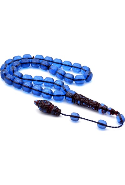 Murty99 Usta Işi Oyma Imameli Mavi Toz Pres Kehribar Tesbih Iri Boy Murty99 Usta Işi Oyma Imameli Mavi Toz Pres Kehribar Tesbih Iri Boy