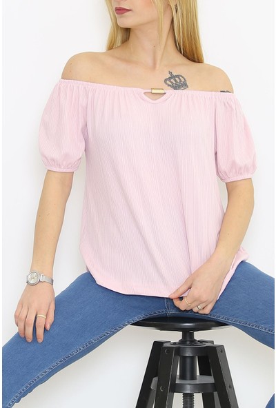 Aygi Madanno Yaka Bluz Tozpembe - 8708.107.