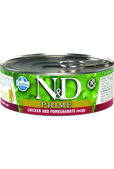 Nd Prime Tahılsız Tavuk Nar Yetişkin Kedi Yaş Mama 80 gr x 12 Adet Nd Prime Tahılsız Tavuk Nar Yetişkin Kedi Yaş Mama 80 gr x 12 Adet