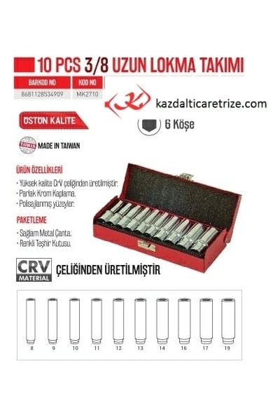 Komodo Bay-Tec Uzun Lokma Takımı 10PRÇ / MK2710