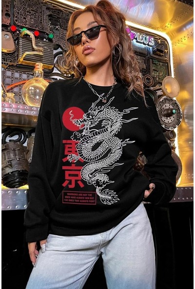 Baxfa Store Siyah Warrior Oversize Sweatshirt