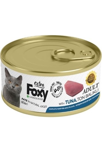 Foxy Ekstra Ton Balıklı Yetişkin Kedi Maması 80GR x 12 Adet