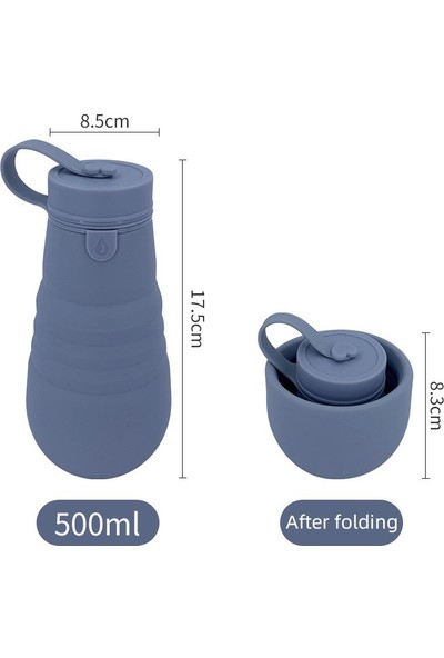 Real Me 500ML Silikon Katlanabilir Su Şişesi - Gri (Yurt Dışından) Real Me 500ML Silikon Katlanabilir Su Şişesi - Gri (Yurt Dışından)