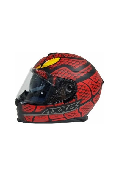 Axxis Eagle Sv Snake Mat Kırmızı (Şeffaf Vizör) Axxis Eagle Sv Snake Mat Kırmızı (Şeffaf Vizör)