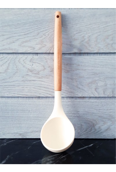 Krommet Bambu Saplı Silikon Kepçe Krommet Bambu Saplı Silikon Kepçe