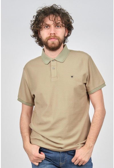 Tony Montana Erkek Desenli Polo Yaka T-Shirt 3185001 Bej