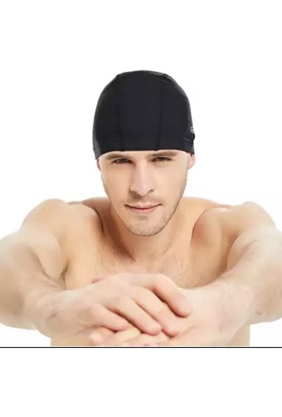 Eleven Market Siyah Kumaş Bone Likralı Esnek Bez Yüzücü Bonesi