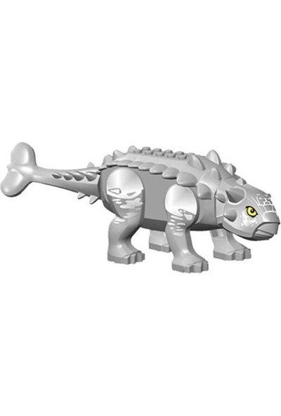 Xinh LEGO Uyumlu Silver Ankylosaurus - Jurassic Minifigür Xinh LEGO Uyumlu Silver Ankylosaurus - Jurassic Minifigür