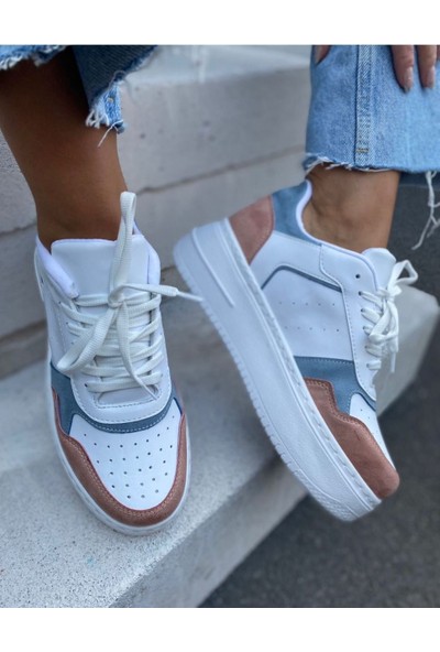 Yuna Kadın Renkli Yüksek Topuk Spor Ayakkabı Sneaker AYST44 40