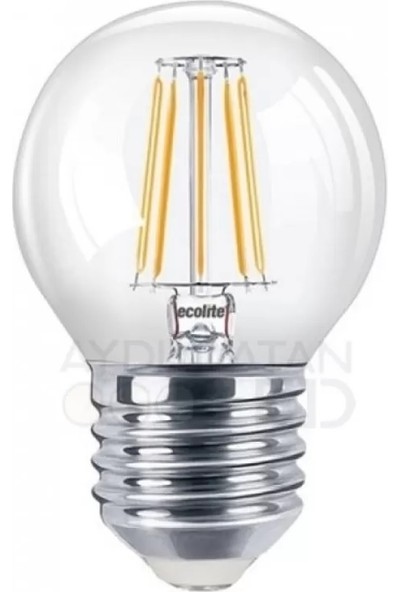 Ecolite 4W =40 W Sarı Işık Rustik LED Flament Klasik Şeffaf E27 Duy Top Ampül 1 Adet Ecolite 4W =40 W Sarı Işık Rustik LED Flament Klasik Şeffaf E27 Duy Top Ampül 1 Adet