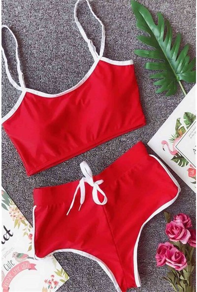 Merry See Şortlu Büstiyer Takım Kırmızı - MS4036