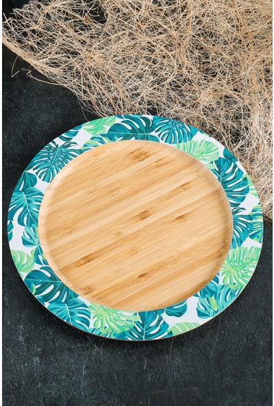 1 Adet %100 Bambu Botanica Gastro Yuvarlak Tabak 20 cm