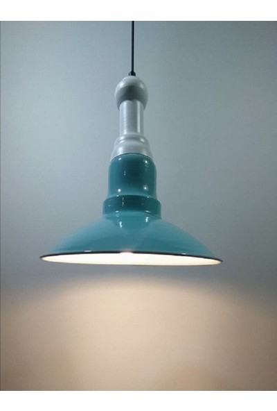 Riolight Retro Turkuaz Tekli Metal Sarkıt Avize Çap: 30CM Riolight Retro Turkuaz Tekli Metal Sarkıt Avize Çap: 30CM