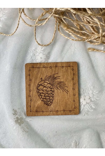 Retrobird Tasarım Bardak Altlığı Kahverengi