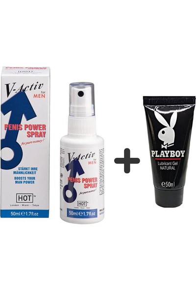 Hot V-Aktiv Pens Power Ereksiyn Spreyi + 50ML Lubricant Jel Hot V-Aktiv Pens Power Ereksiyn Spreyi + 50ML Lubricant Jel