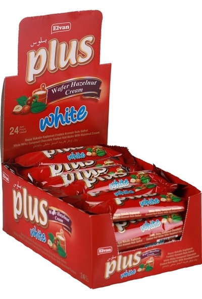 Elvan Plus Beyaz Gofret 20 gr x 24’lü
