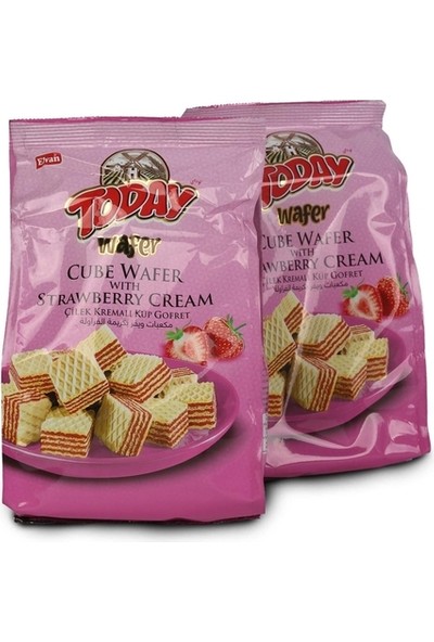 Elvan Today Küp Gofret Çilekli 200 gr x 2'li