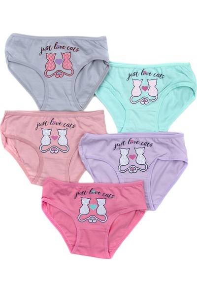 Nicoletta Mıxcolor Kız Çocuk Külot 5 Li Paket Pamuklu Likralı