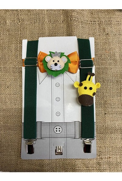 Ar&es Kids Safari Figürlü Askı Papyon Takımı 1-8 Yaş Arası Uygundur