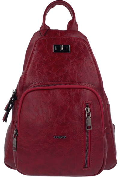 Licence 213 Baskılı Deri Kadın Omuz Çantası Kırmızı Licence 213 Baskılı Deri Kadın Omuz Çantası Kırmızı