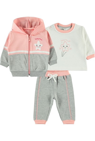 Civil Baby Kız Bebek 3'lü Takım 6-18 Ay Somon