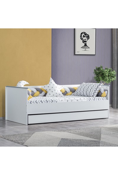 Setay Montessori, City Montessori Yavrulu Yatak Sedir - Gri Çıtalı