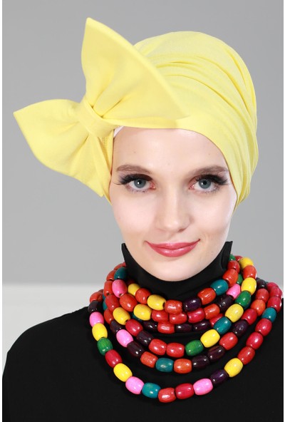 Dev Fiyonklu Bone Sarı