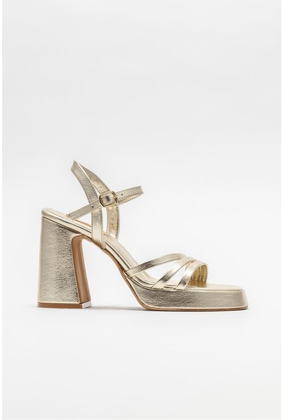 Elle Shoes Gold Kadın Topuklu Sandalet