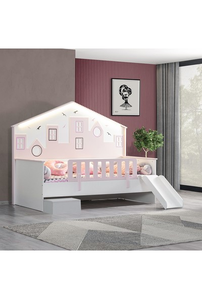 Setay Montessori, City Kaydıraklı Montessori Yatak Ledli - Pembe