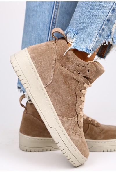 Manijero Crista Kadın Hakiki Deri Bağcıklı Vizon - Bej Sneakers Manijero Crista Kadın Hakiki Deri Bağcıklı Vizon - Bej Sneakers