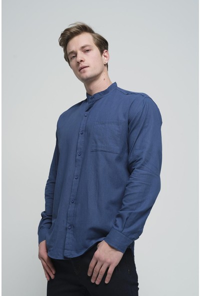 Oksit Alistair Erkek Hakim Yaka Pamuk Keten Uzun Kollu Cepli Gömlek Oksit Alistair Erkek Hakim Yaka Pamuk Keten Uzun Kollu Cepli Gömlek