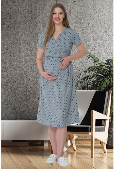 Şık Mecit Lacivert Kruvaze Bağlamalı Hamile Lohusa Elbise Şık Mecit Lacivert Kruvaze Bağlamalı Hamile Lohusa Elbise