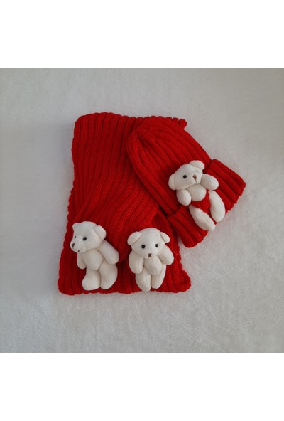 Kavin Kids Ayıcıklı Atkı-Bere Takım