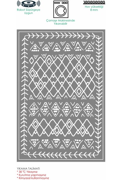 İstanbul Home Evbahar Dijital Baskı Kaymaz Taban (Dot Keçe) Halı