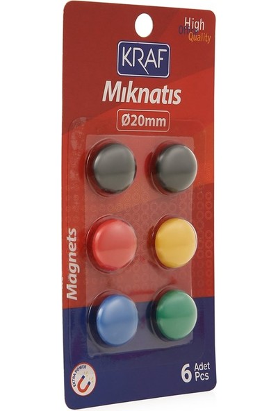 Kraf 502G Mıknatıs 2cm Blisterli 6'lı Paket Kraf 502G Mıknatıs 2cm Blisterli 6'lı Paket