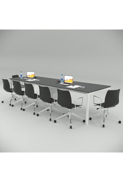 Akr Ofis Ear Toplantı Masası Orta Ayaklı (Antrasit)