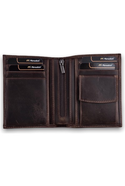 Mimodish 2501 Hakiki Deri Bozuk Para Gözlü Lüks Erkek Cüzdan