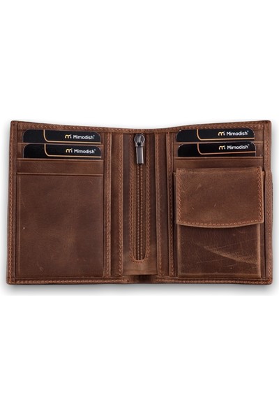 Mimodish 2501 Hakiki Deri Bozuk Para Gözlü Lüks Erkek Cüzdan