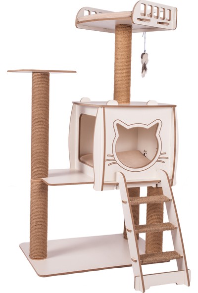 Pati Homes Patihomes Teraslı Katlı Kedi Oyun Evi - Kedi Tırmalaması Pati Homes Patihomes Teraslı Katlı Kedi Oyun Evi - Kedi Tırmalaması